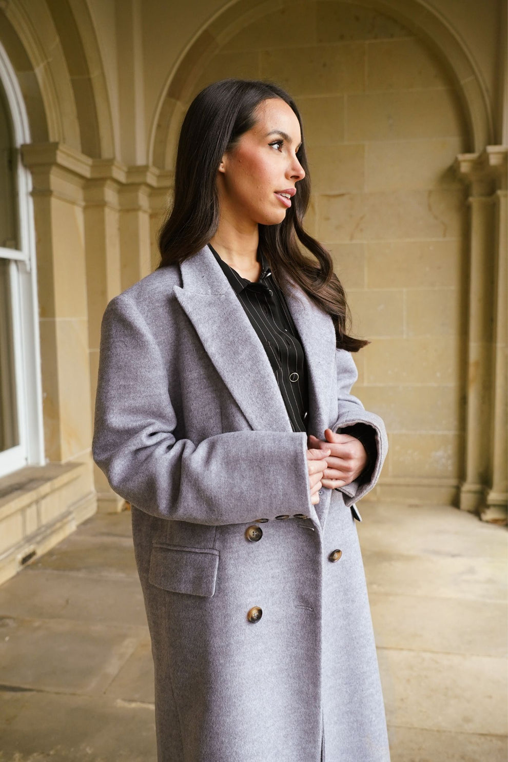 Love Laura Coat In Grey Marl – The Walk in Wardrobe