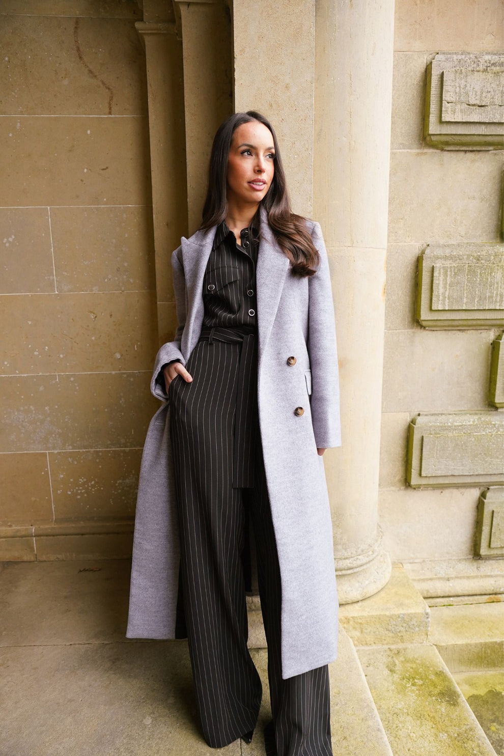 Love Laura Coat In Grey Marl – The Walk in Wardrobe