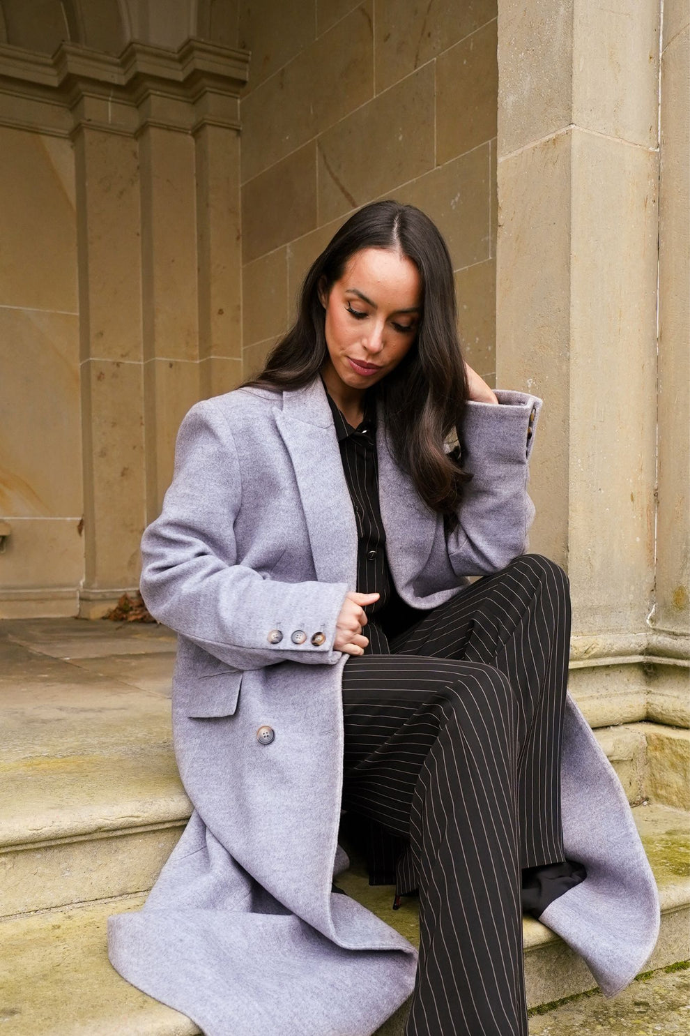 Love Laura Coat In Grey Marl – The Walk in Wardrobe