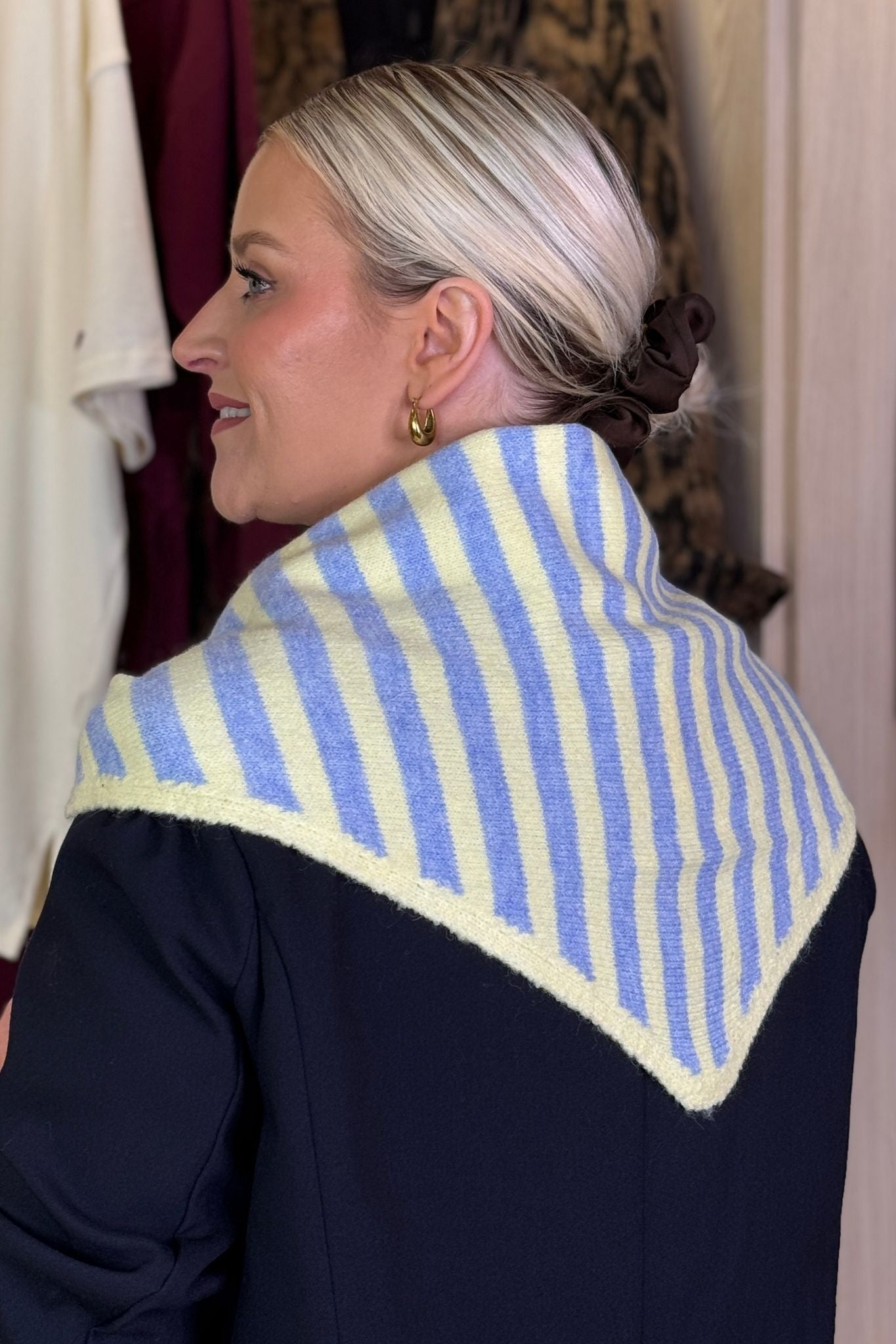 Kendra Stripe Neck Scarf In Lemon Mix – The Walk in Wardrobe