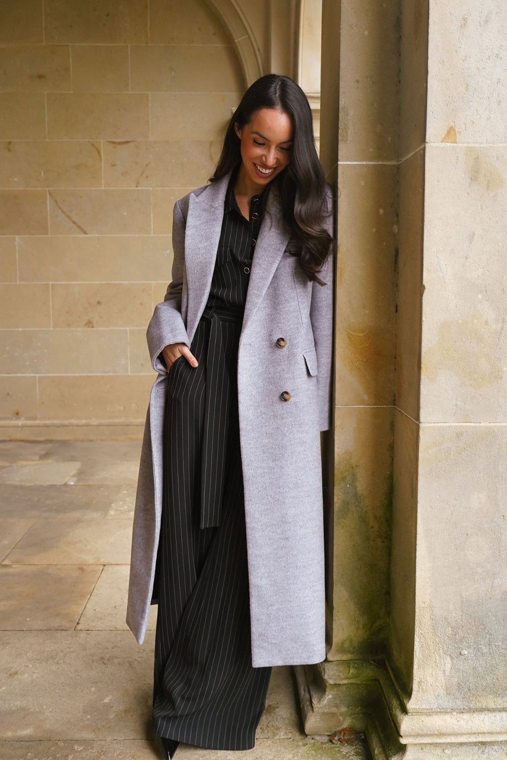 Love Laura Coat In Grey Marl – The Walk in Wardrobe