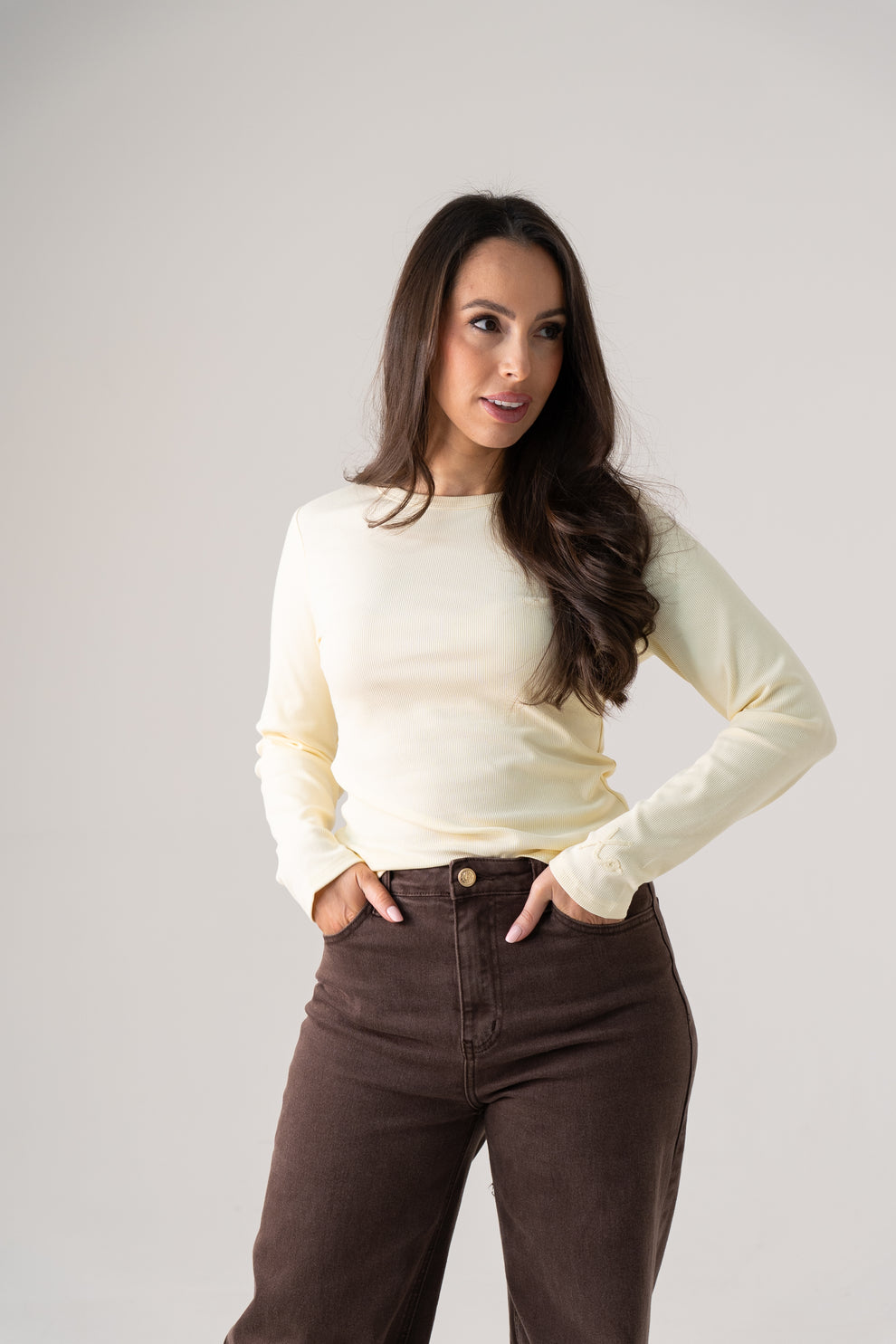 Love Laura Long Sleeve Ribbed Base Top In Lemon – The Walk in Wardrobe