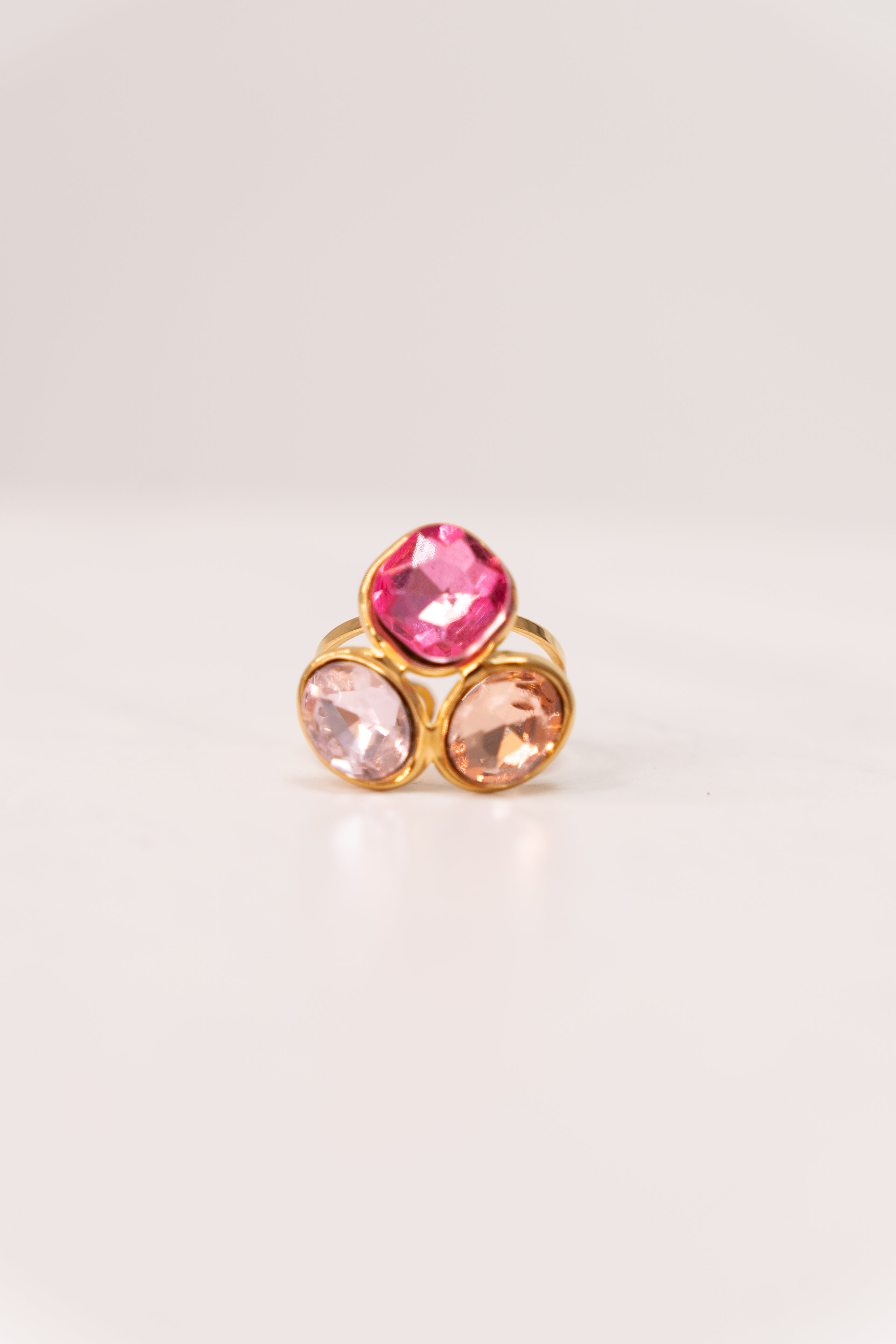 Olive Gemstone Ring In Pink Mix – The Walk in Wardrobe