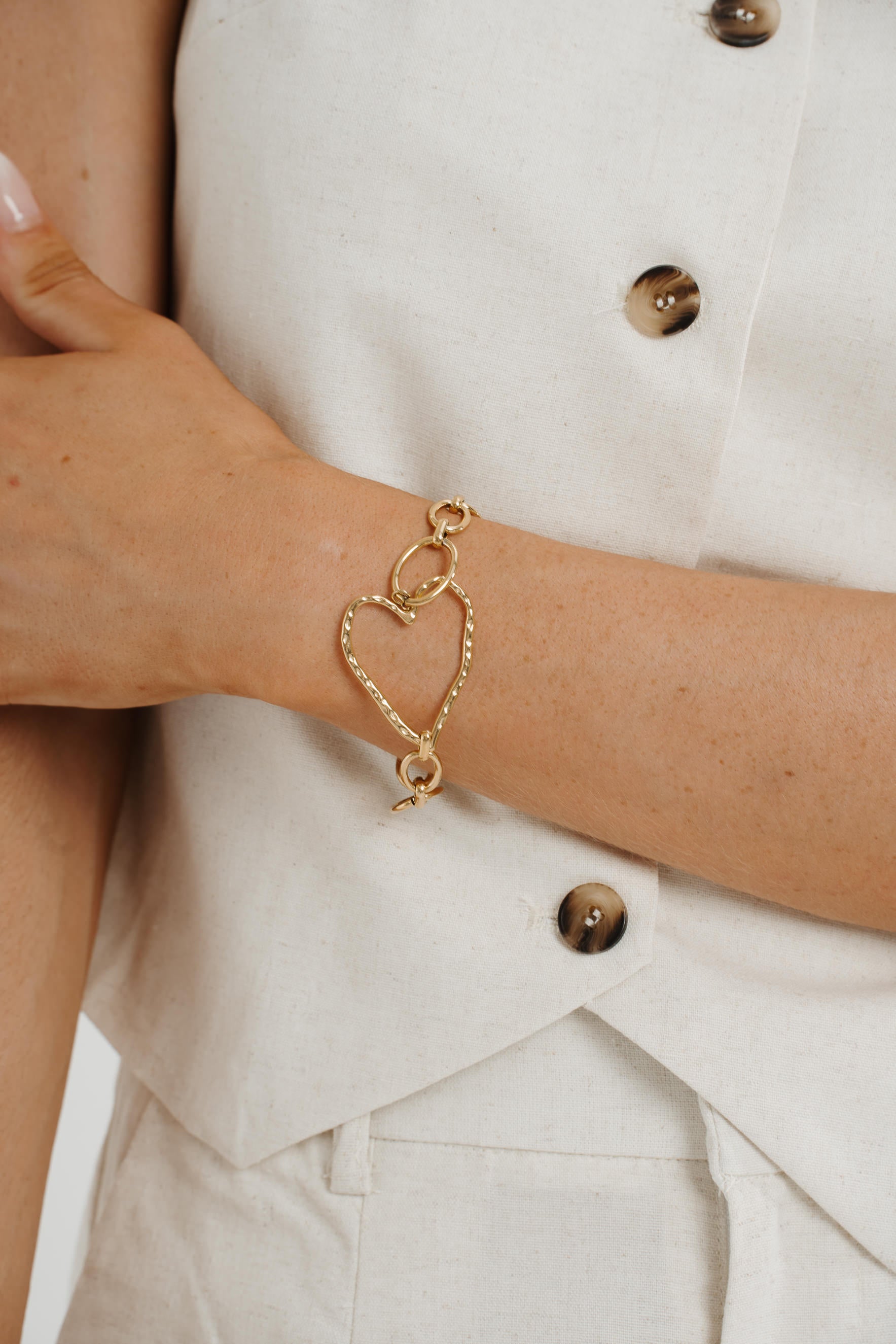 Ruby Heart Bracelet In Gold – The Walk in Wardrobe