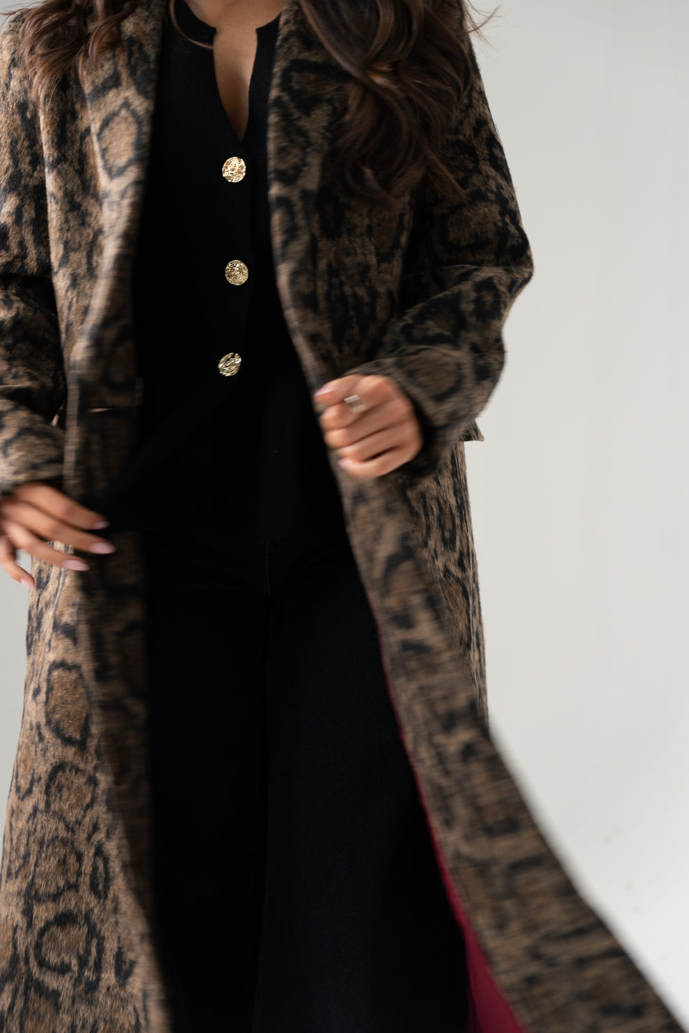 Love Laura Burgundy Lined Coat In Leopard – The Walk in Wardrobe