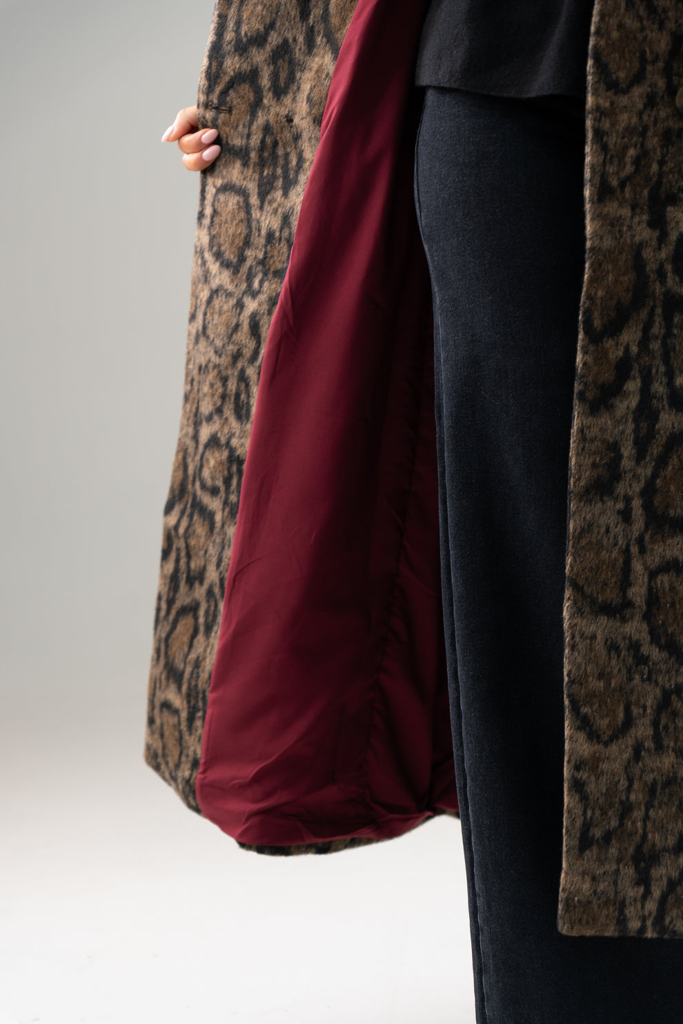 Love Laura Burgundy Lined Coat In Leopard – The Walk in Wardrobe