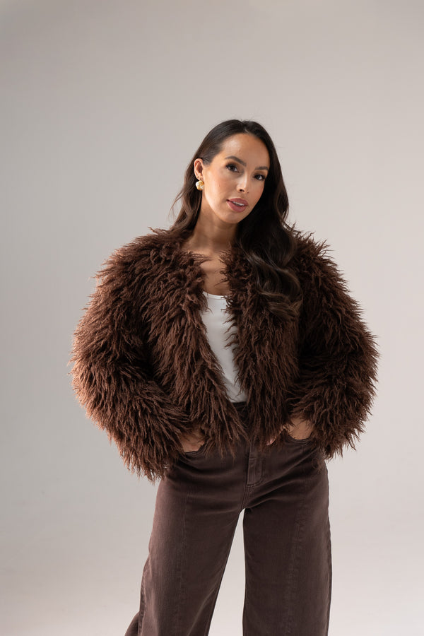 Iris Textured Coat In Chocolate – The Walk in Wardrobe