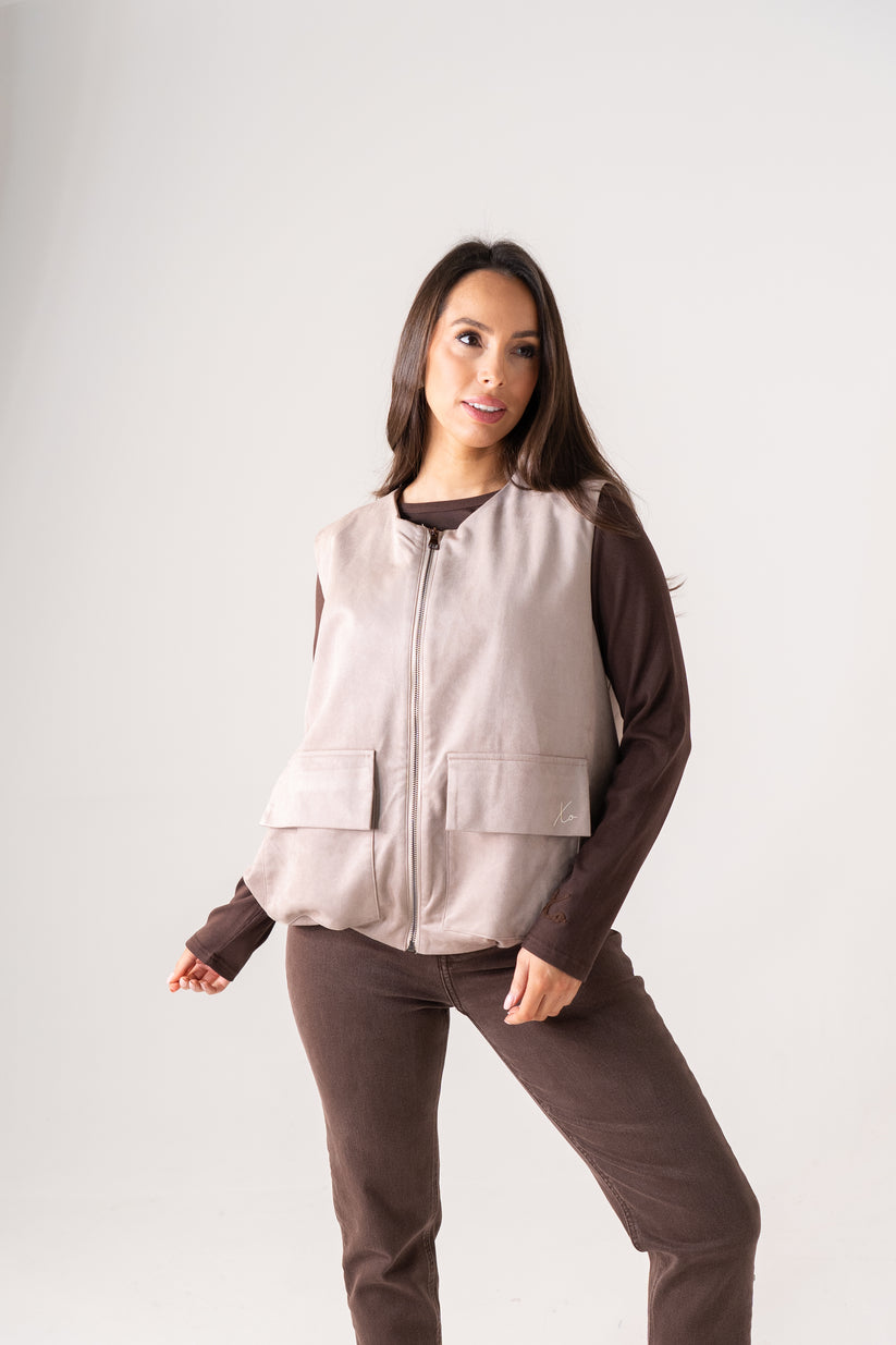 Love Laura Sleeveless Bomber Jacket In Soft Heather – The Walk in Wardrobe