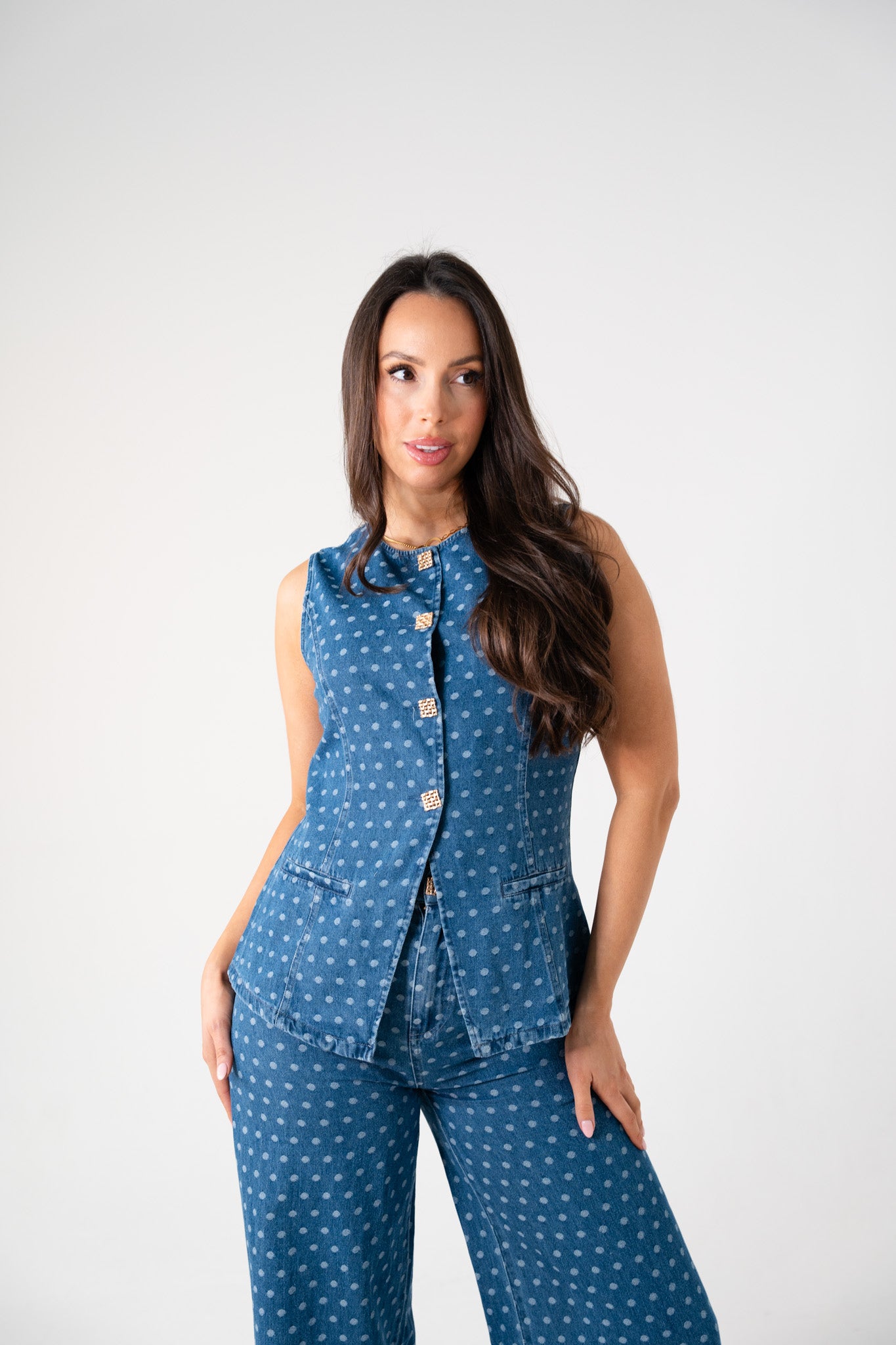 Love Laura - Polka Dot Denim Set – The Walk in Wardrobe