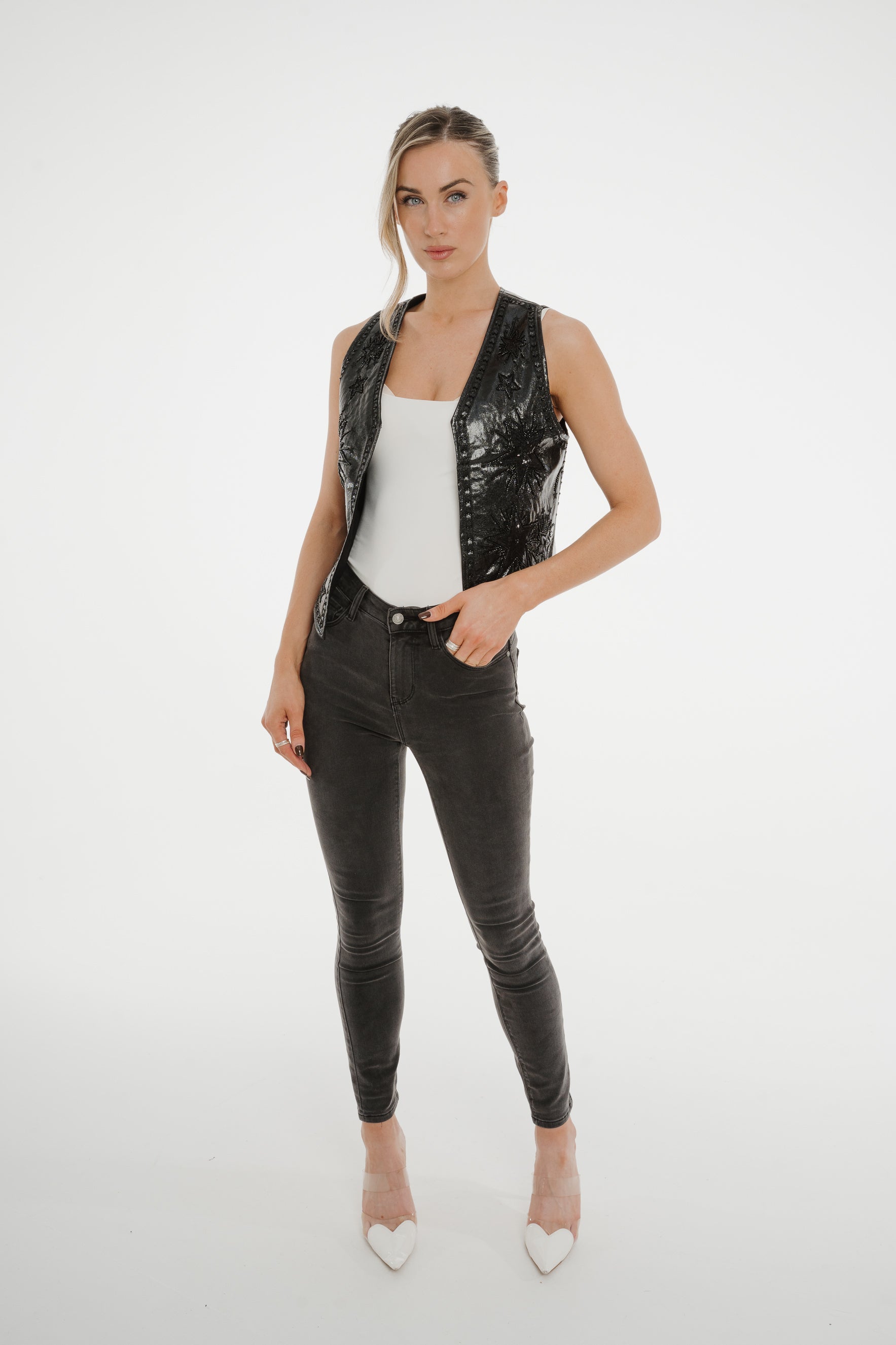 Millie Star Waistcoat In Black – The Walk in Wardrobe