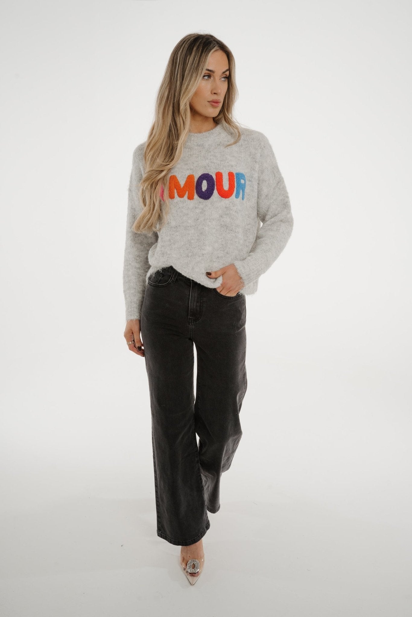 Cindy Wide Leg Jean In Grey Wash – The Walk in Wardrobe